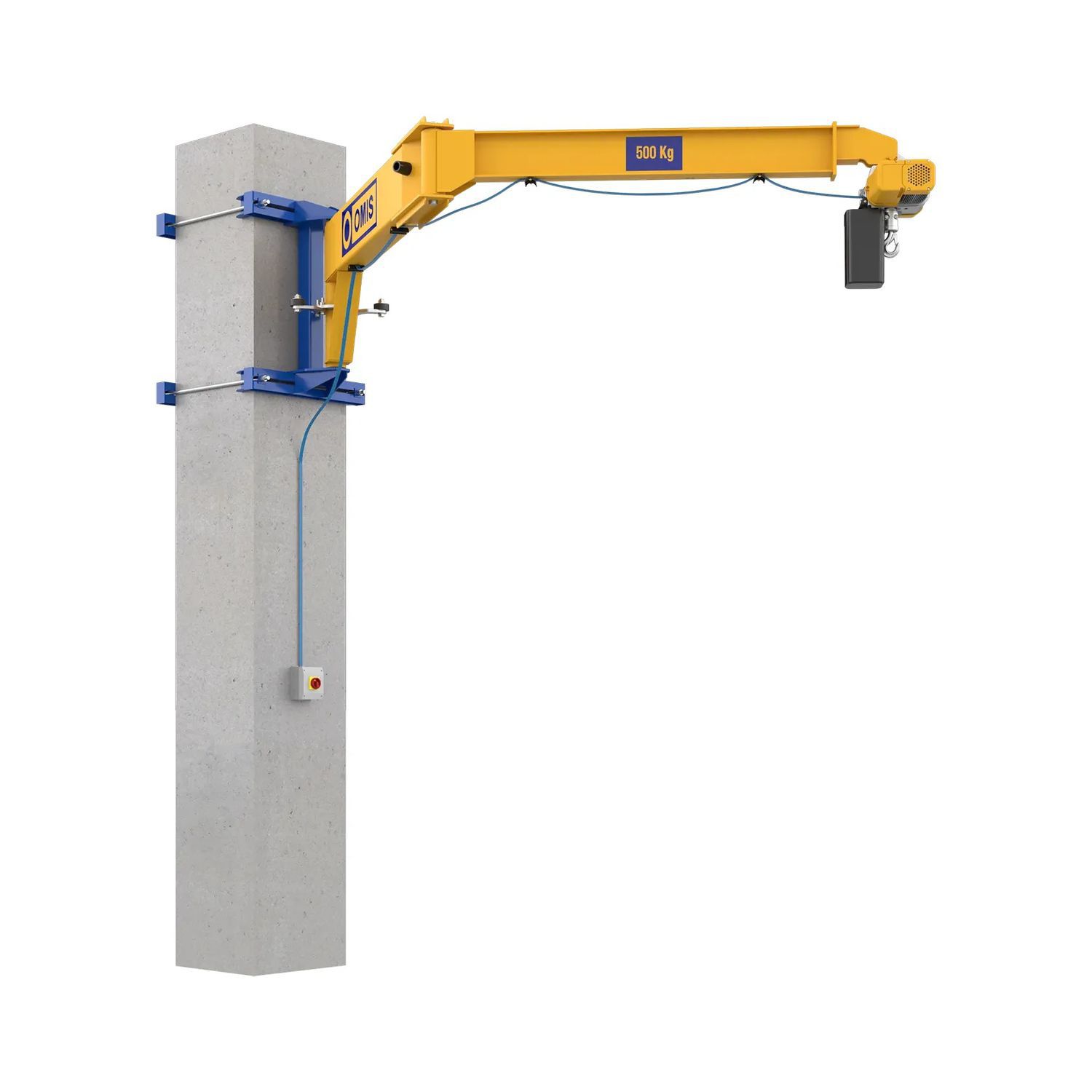 Gru a bandiera a muro - MS - OMIS - 300° / articolata / girevole