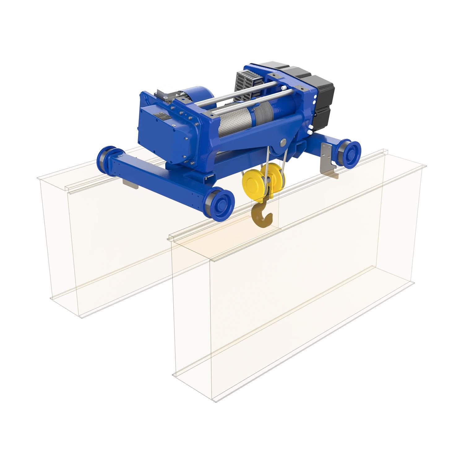 Paranco a cavo elettrico - OMIS - con carrelli / bitrave / 380 V