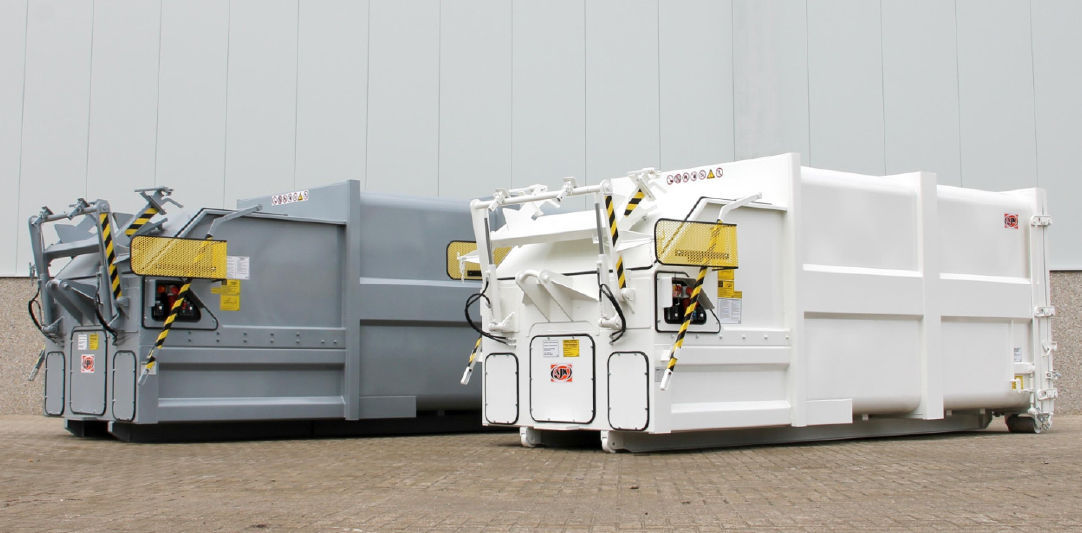 Compattatore per rifiuti fisso / monoblocco / orizzontale / caricamento ...