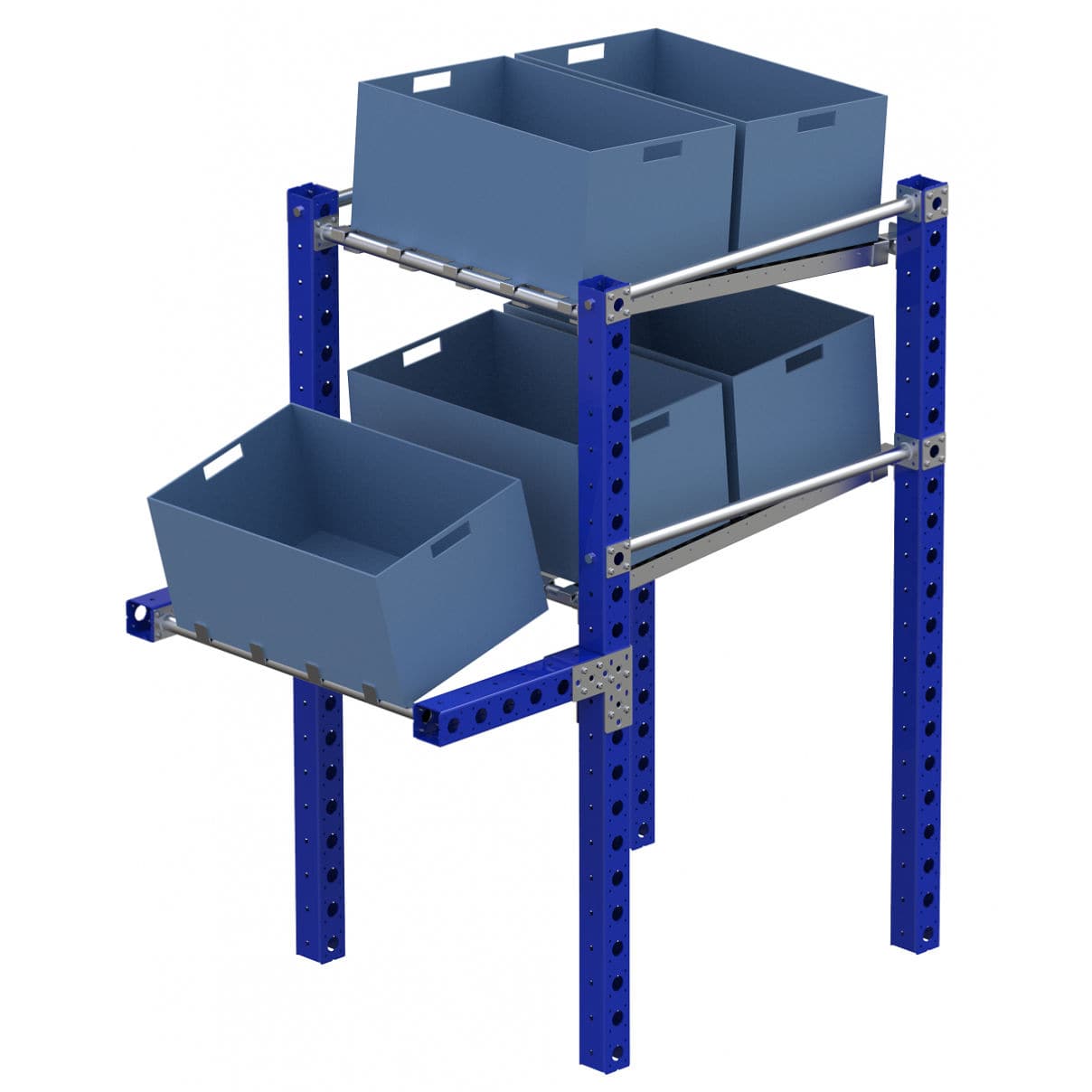 Scaffalatura per magazzino di stoccaggio - Q-100-0041 - FlexQube ...
