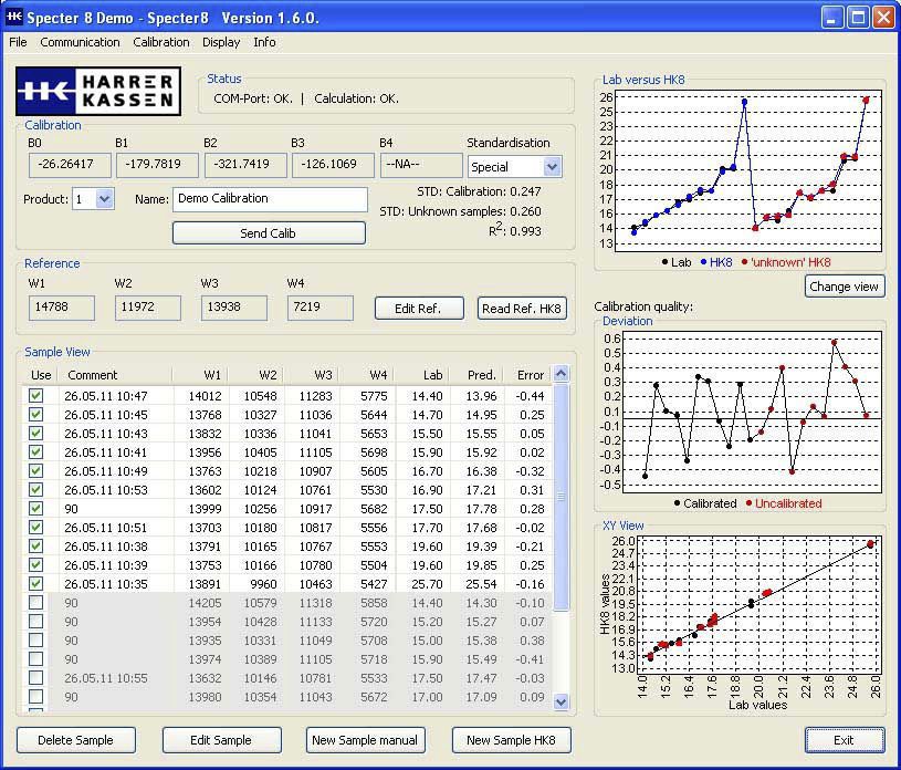 Software di calibrazione - Specter 8 - Harrer & Kassen - di visualizzazione / industriale / Windows