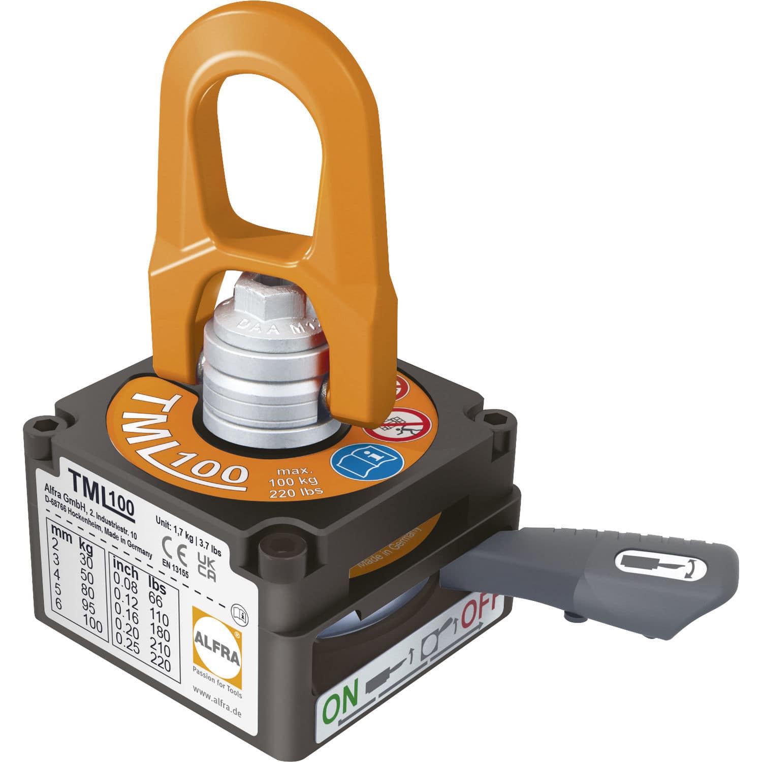 Magnete permanente di sollevamento a commutazione manuale - TML 100 - ALFRA GmbH - per lamiera ...