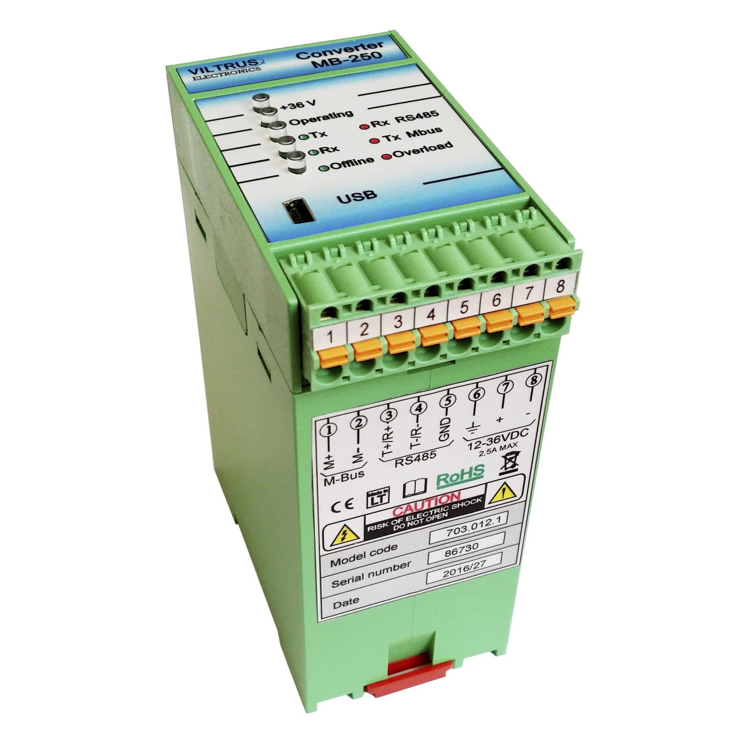 Convertitore M-Bus - JSC Viltrus - Modbus / Modbus RTU / su guida DIN