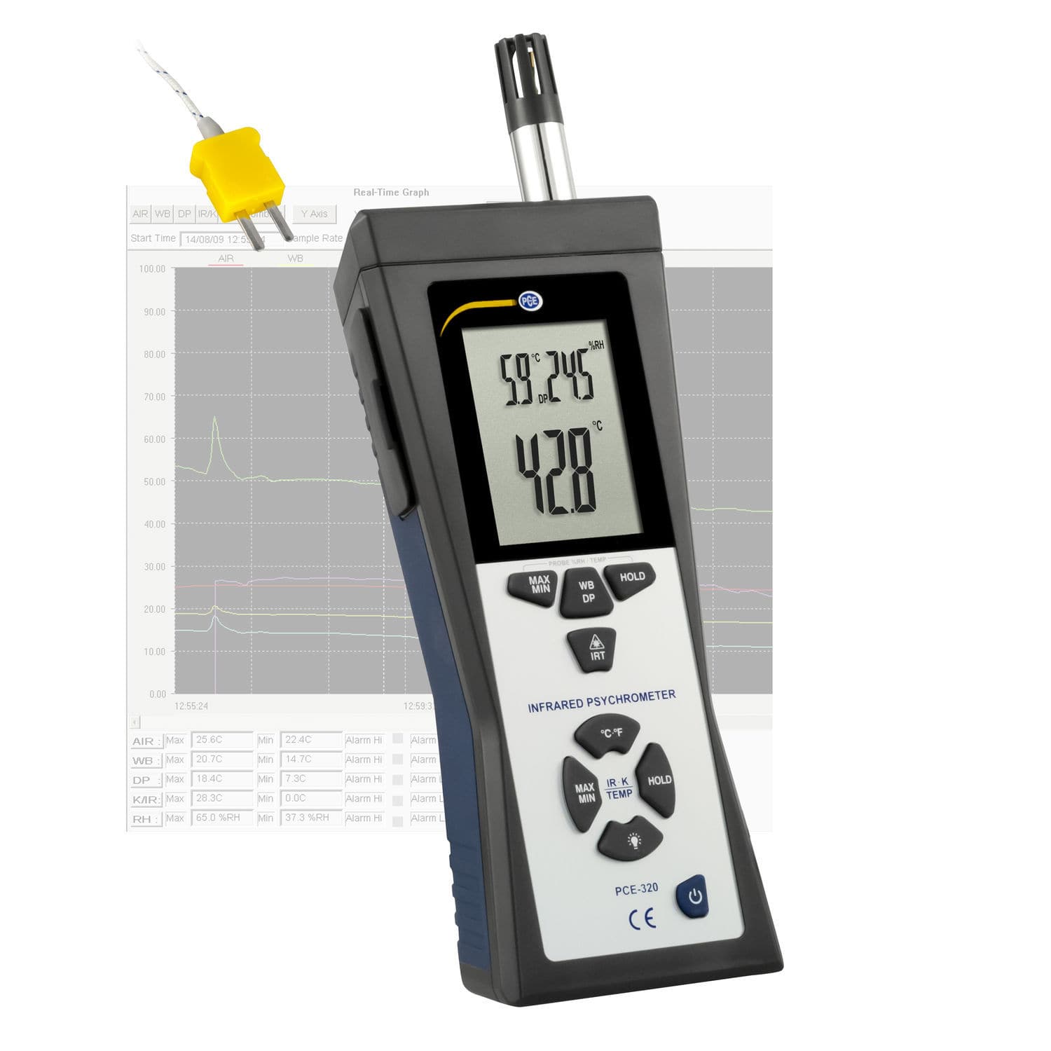 Psicrometro digitale - PCE-320 - PCE Deutschland GmbH - palmare / a ...