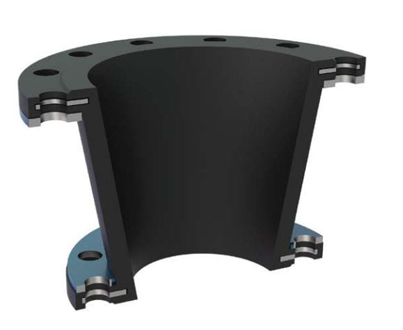 Adattatore per tubi - LOCS - con flangia / in gomma / conico