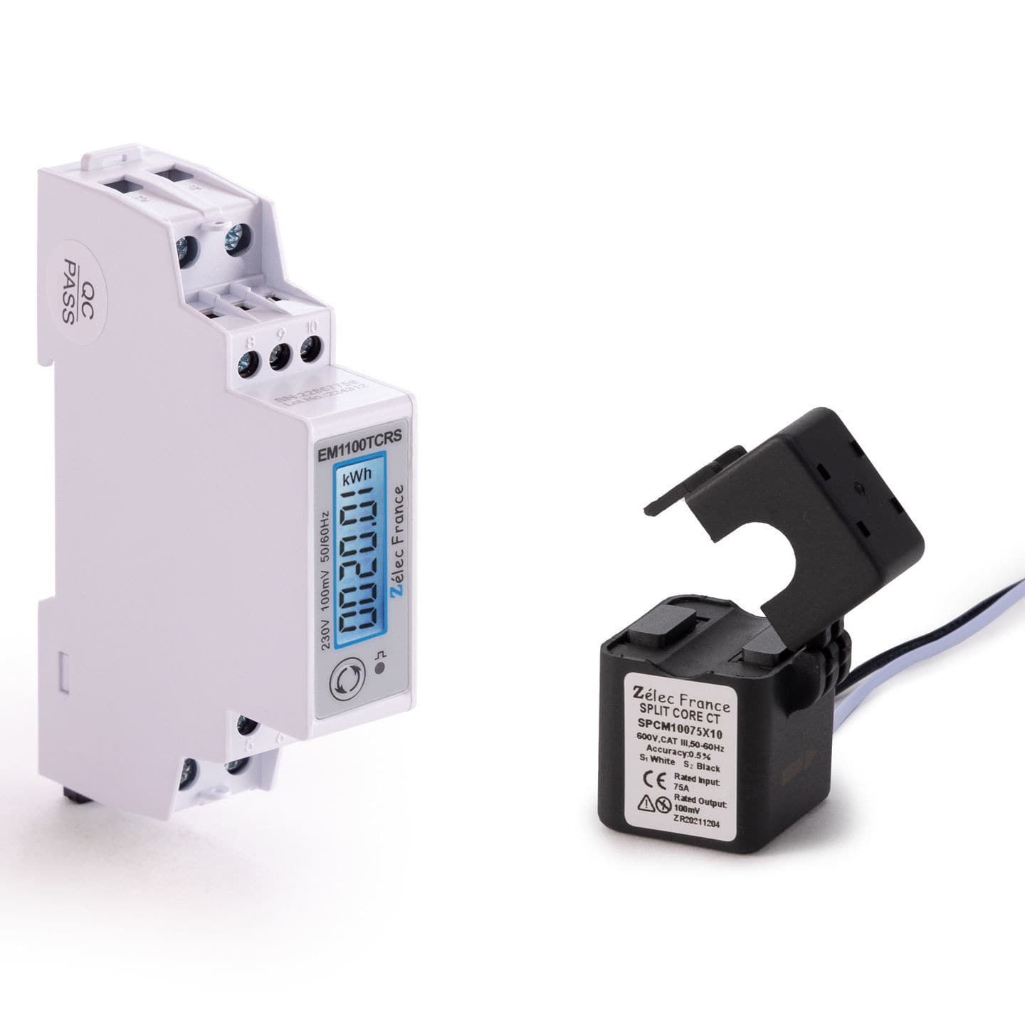 Contatore di energia elettrica trifase - EM1100TCRS - ZELEC - monofase ...