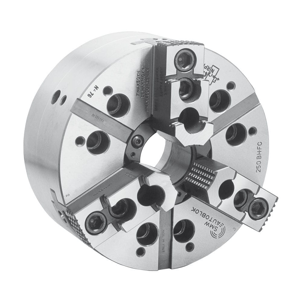 Mandrino automatico - BHM-FC - SMW AUTOBLOK - 3 ganasce / con foro passante / di precisione