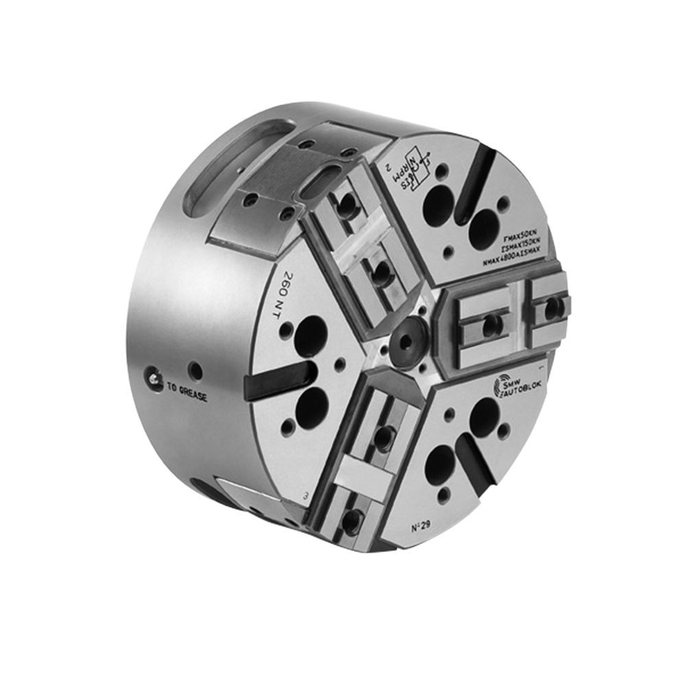 Mandrino automatico - NT series - SMW AUTOBLOK - 3 ganasce / a centro chiuso / per lavorazione
