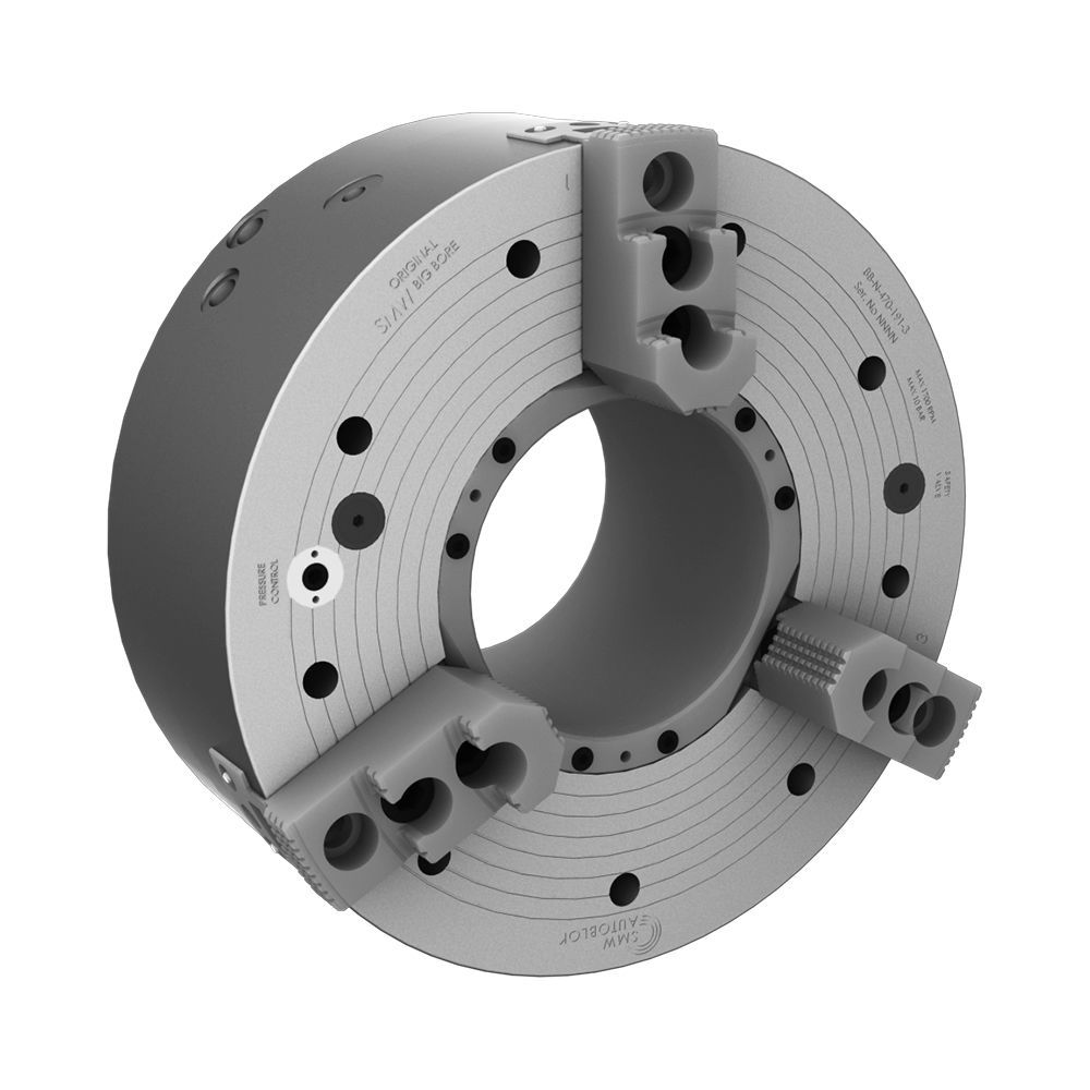 Mandrino automatico - BIG BORE series - SMW AUTOBLOK - 3 ganasce / per lavorazione / pneumatico