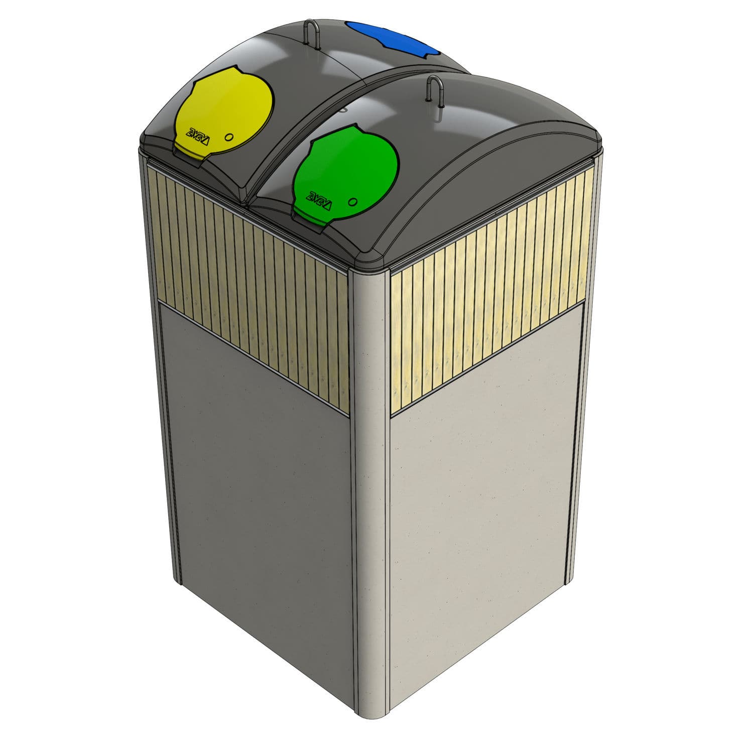 Contenitore per rifiuti in acciaio - RBin® Maxi duo 1500 solo 3000 ...